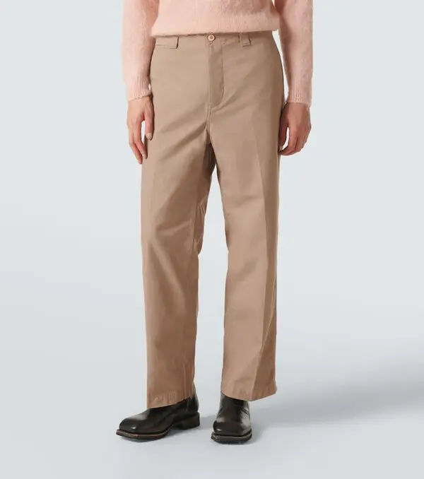 Visvim High-Rise Cotton Chinos In Beige - 30% Off | Editorialist