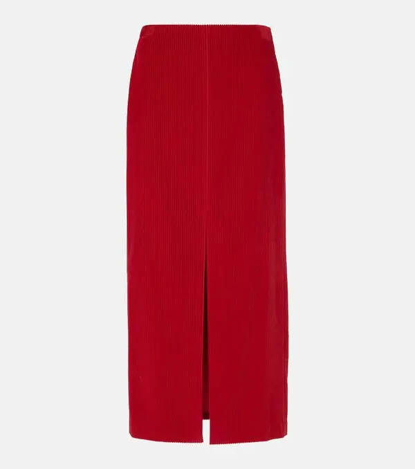 Brunello Cucinelli Cotton Midi Skirt - Red