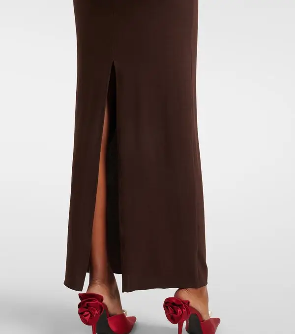 Magda Butrym Floral Appliqué Maxi Dress - Brown
