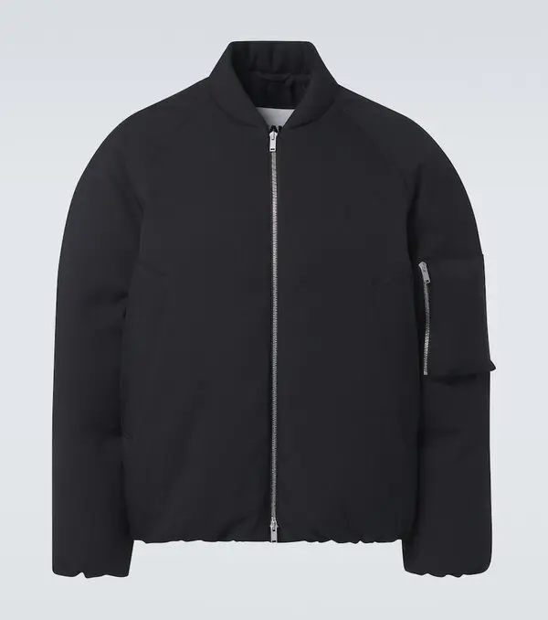 JIL SANDER Oversized Gabardine Down Jacket - Black