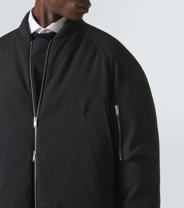 JIL SANDER Oversized Gabardine Down Jacket - Black