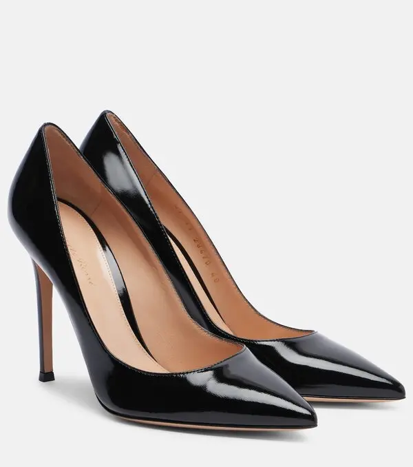 GIANVITO ROSSI 105 Patent Leather Pumps - Black