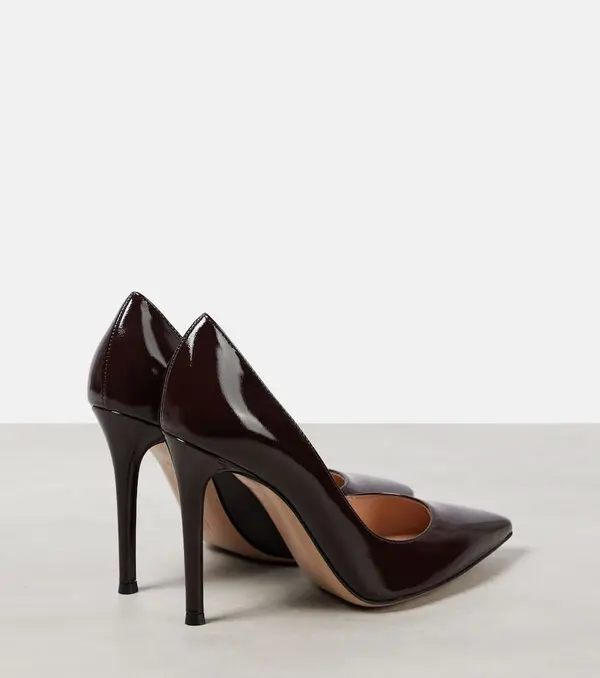 GIANVITO ROSSI 105 Patent Leather Pumps - Burgundy