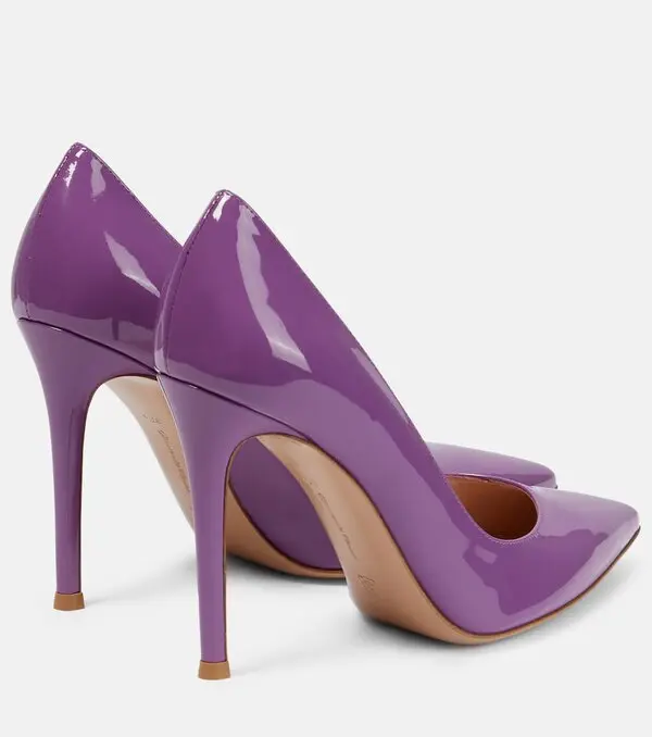 GIANVITO ROSSI 105 Patent Leather Pumps - Purple