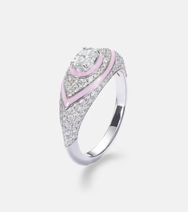 KAMYEN 18kt White Gold Diamond Eye Ring