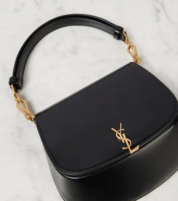 Saint Laurent Voltaire Leather Shoulder Bag - Black