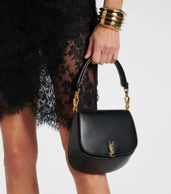 Saint Laurent Voltaire Leather Shoulder Bag - Black
