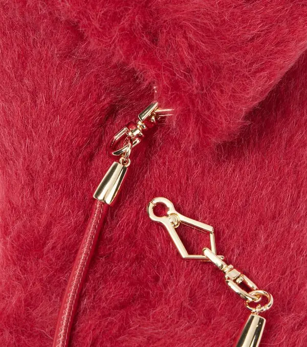 Max Mara Ombrato Teddy Mittens - Red