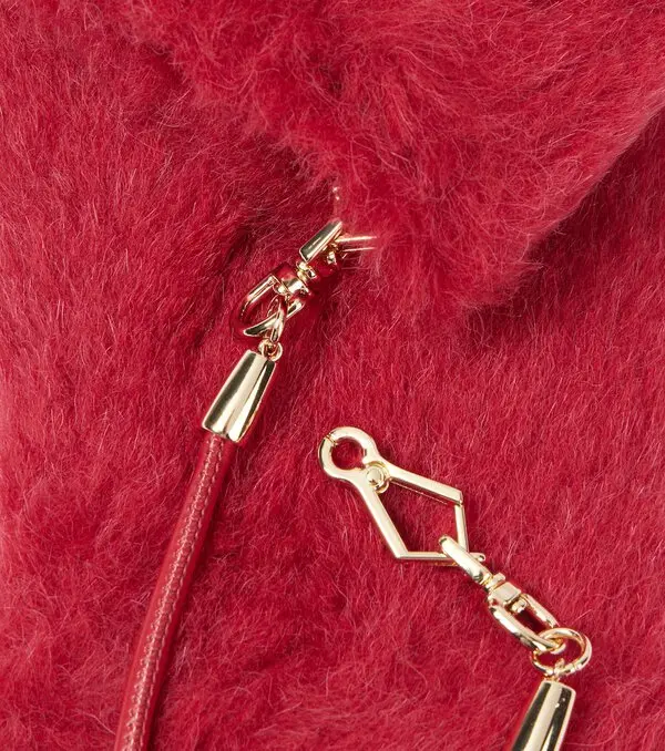 Max Mara Ombrato Teddy Mittens - Red