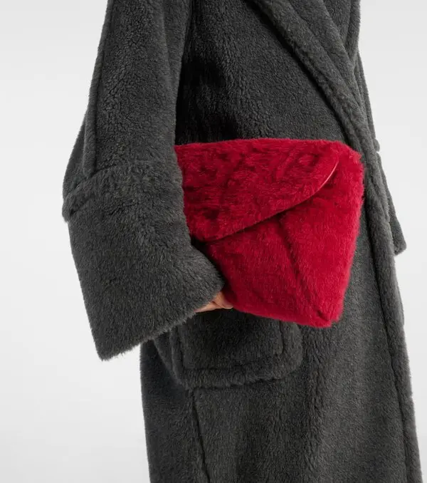 Max Mara Teddy Fabric Clutch - Red