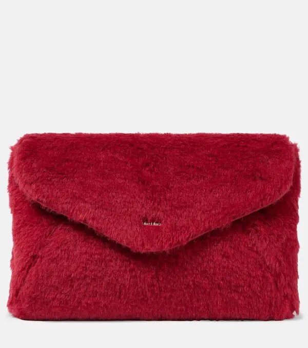 Max Mara Teddy Fabric Clutch - Red