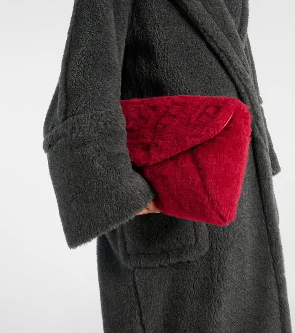 Max Mara Teddy Fabric Clutch - Red