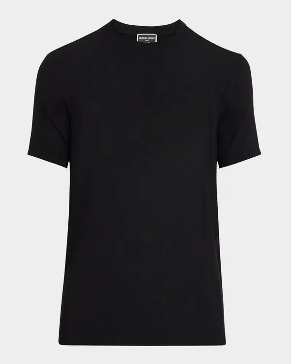 Giorgio Armani Textured Stretch T-shirt - Black