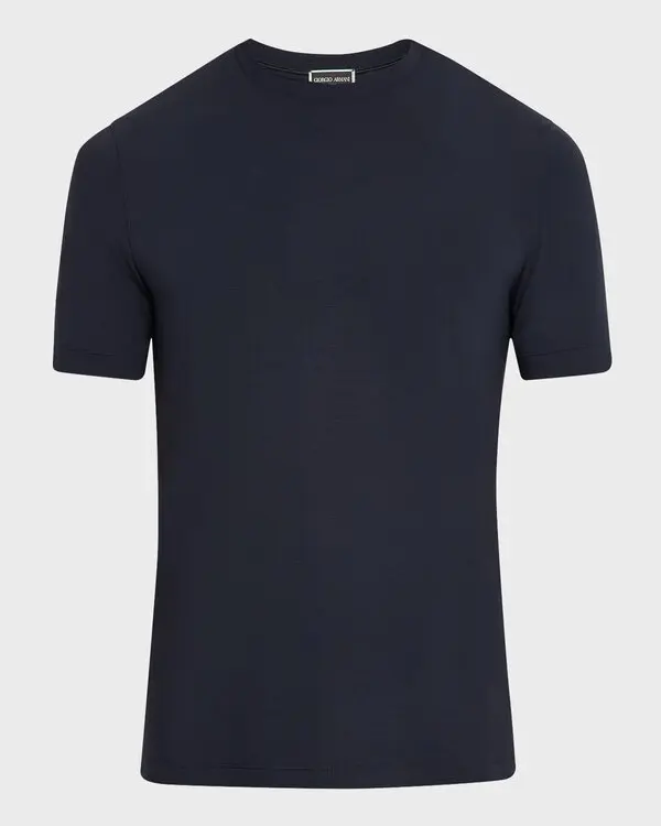 Giorgio Armani Textured Stretch T-shirt - Navy