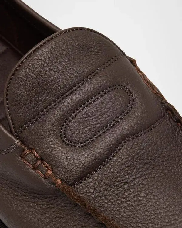 John Lobb Pace Grained Leather Penny Loafers - Dark Brown