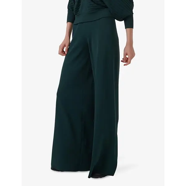 LEEM High-rise Wide-leg Knitted Trousers