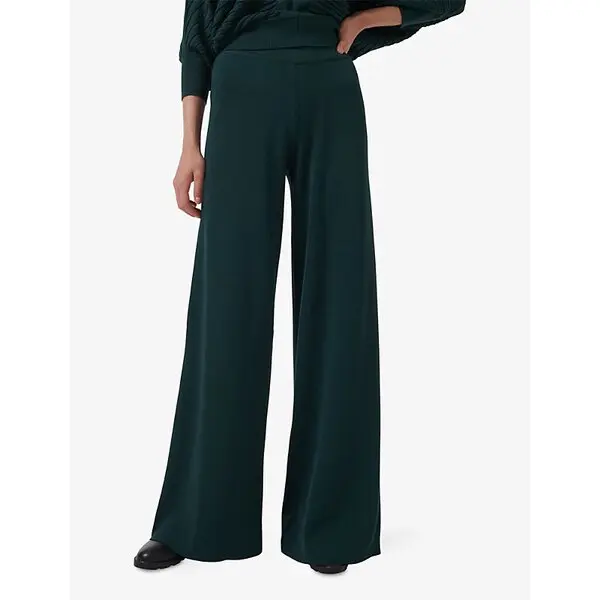 LEEM High-rise Wide-leg Knitted Trousers