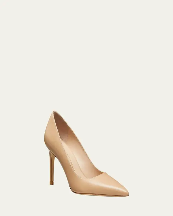 STUART WEITZMAN Power 85 Leather Pumps - Adobe