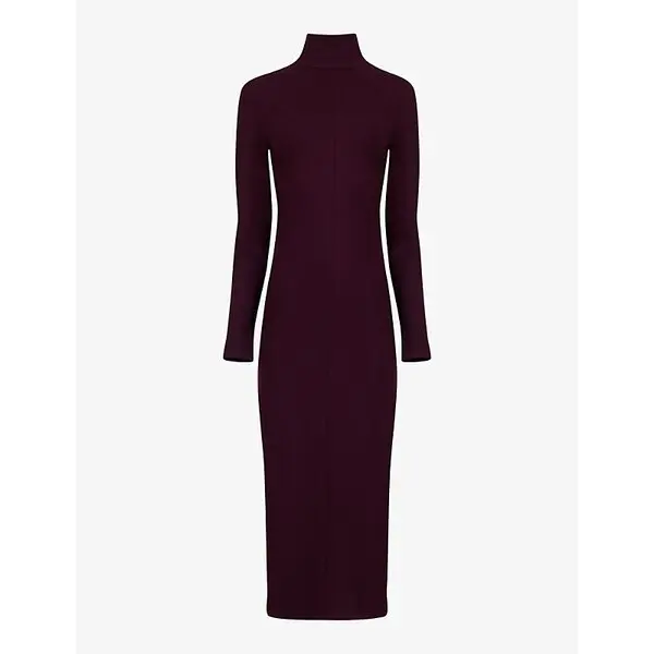 Leem High-Neck Slim-Fit Knitted Maxi Dress In Purple - 64% Off |  Editorialist