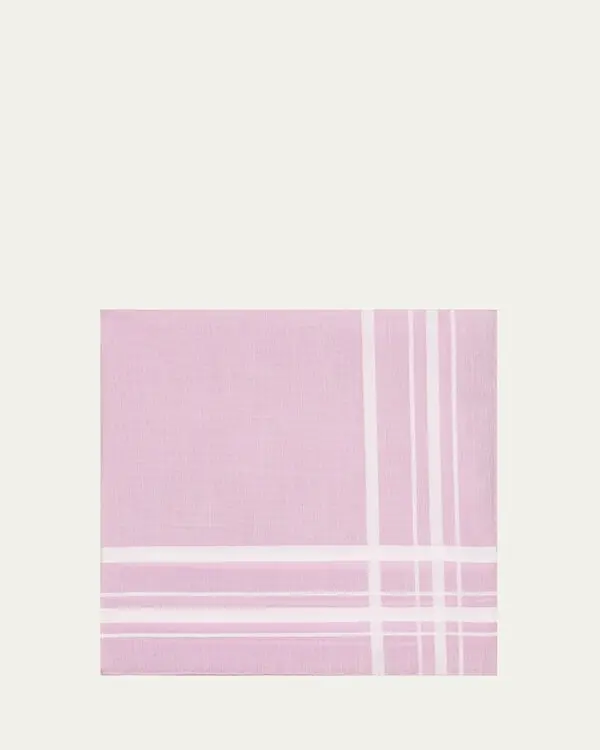 Simonnot Godard Sonata Satin Check Cotton Pocket Square