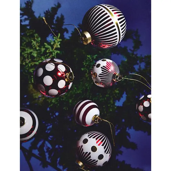 ALESSI Delight 2 Glass Christmas Baubles Set Of Two