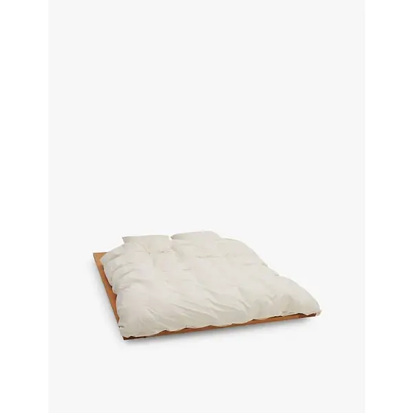 TEKLA Percale Stripe-pattern Cotton Duvet Cover - Winter White
