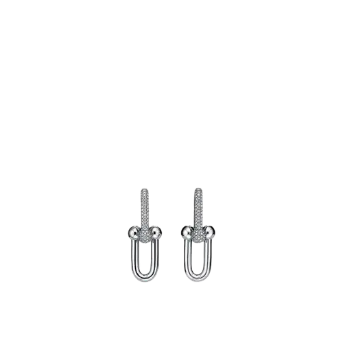 Tiffany & Co. Hardwear Diamond Drop Earrings - White Gold