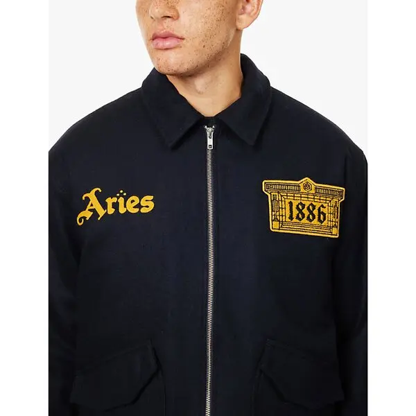 Aries X Arsenal 1886 Flap-Pockets Relaxed-Fit Wool-Blend Jacket M