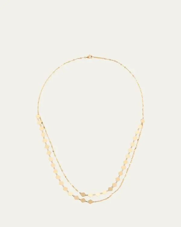 Lana Jewelry - Lana 14K Yellow Gold Laser Kite Blake Chain Double-Strand Necklace