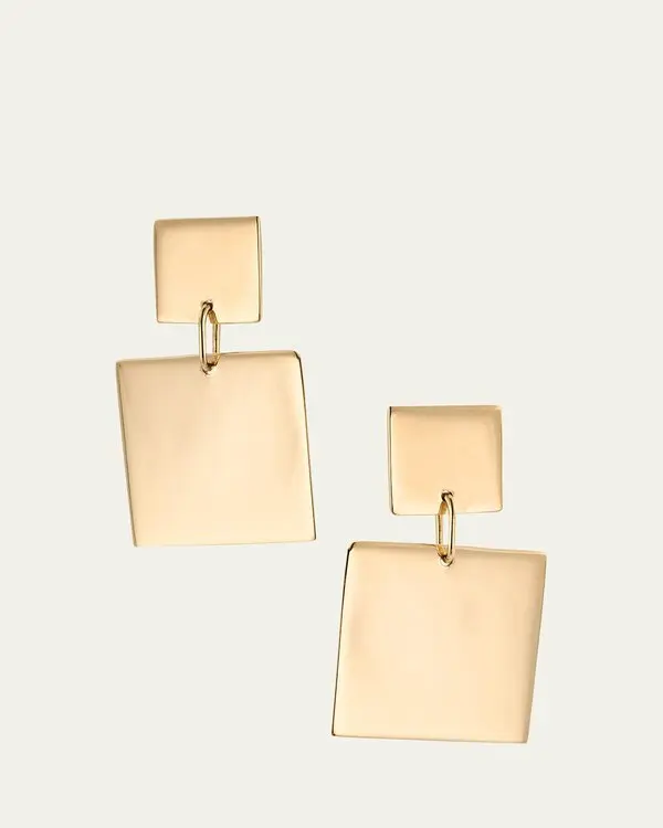 Lana Jewelry 14k Yellow Double Square Dangle Earrings - Gold