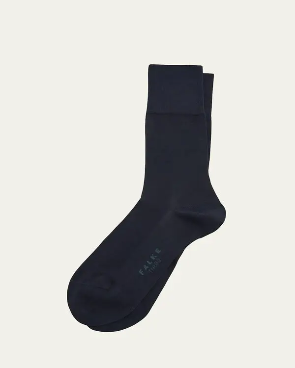 Falke Tiago Cotton-stretch Crew Socks - Dark Navy