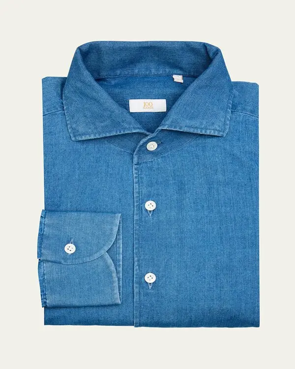 100HANDS Japanese Denim Sport Shirt