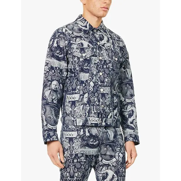 Aries X Arsenal Jacquard Cotton Jacket - Indigo | Editorialist