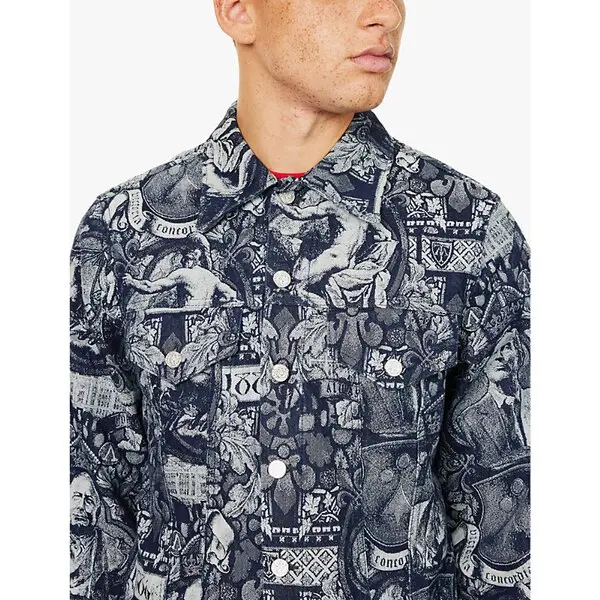Aries X Arsenal Jacquard Cotton Jacket - Indigo | Editorialist