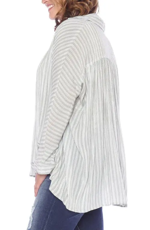 SLINK JEANS Stripe High-low Top