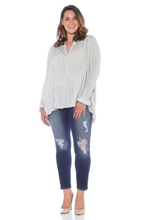 SLINK JEANS Stripe High-low Top
