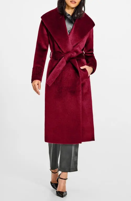 Sentaler Shawl Collar Alpaca & Wool-blend Wrap Coat - Bordeaux