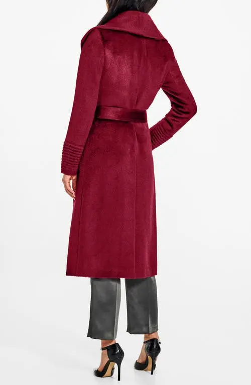Sentaler Shawl Collar Alpaca & Wool-blend Wrap Coat - Bordeaux