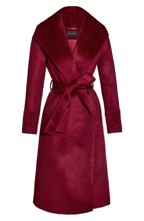Sentaler Shawl Collar Alpaca & Wool-blend Wrap Coat - Bordeaux