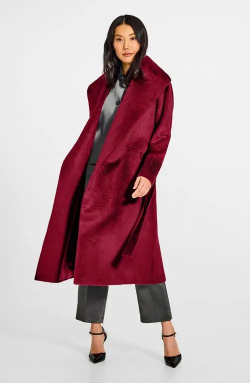 Sentaler Shawl Collar Alpaca & Wool-blend Wrap Coat - Bordeaux
