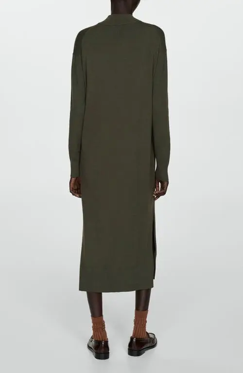 Mango Mock Neck Long-sleeve Sweater Dress
