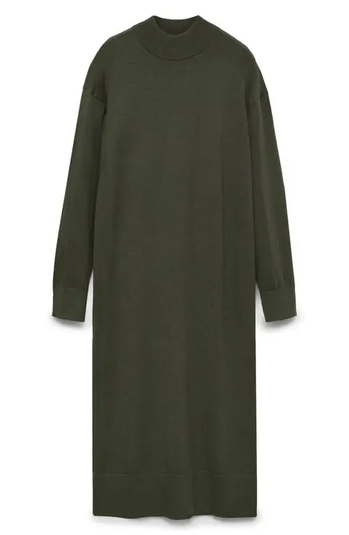 Mango Mock Neck Long-sleeve Sweater Dress