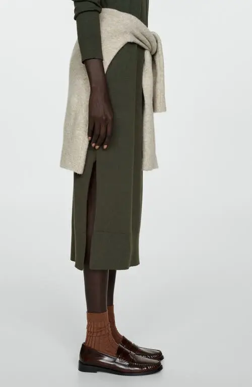 Mango Mock Neck Long-sleeve Sweater Dress