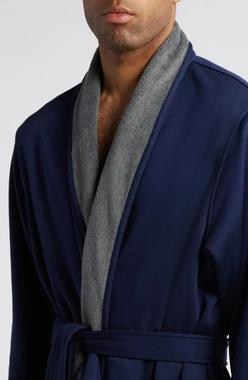 Nordstrom Essential Fleece Lined Robe - Navy Peacoat