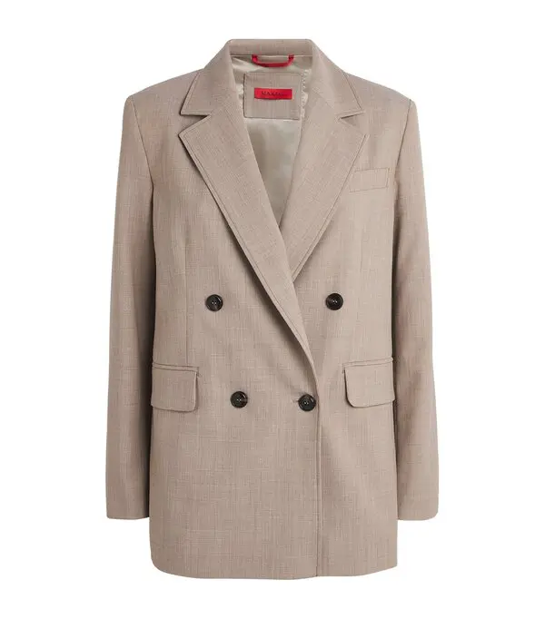 Max & Co. Double-breasted Virgin Wool Blazer - Beige