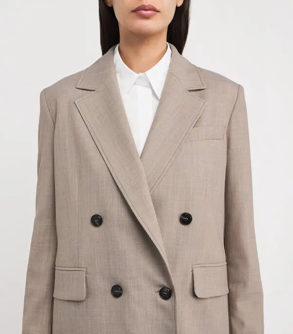 Max & Co. Double-breasted Virgin Wool Blazer - Beige