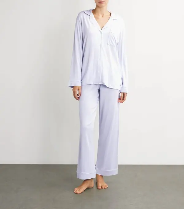 Eberjey Gisele Long Piped Pyjama Set - Blue