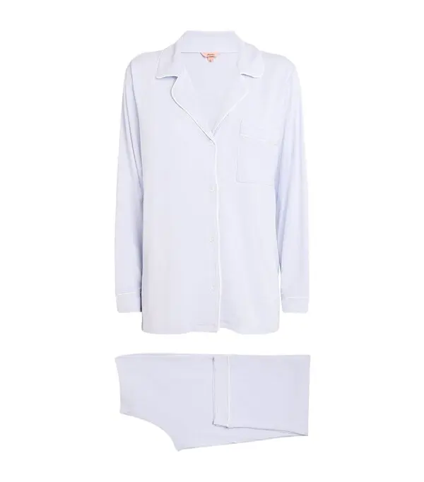 Eberjey Gisele Long Piped Pyjama Set - Blue