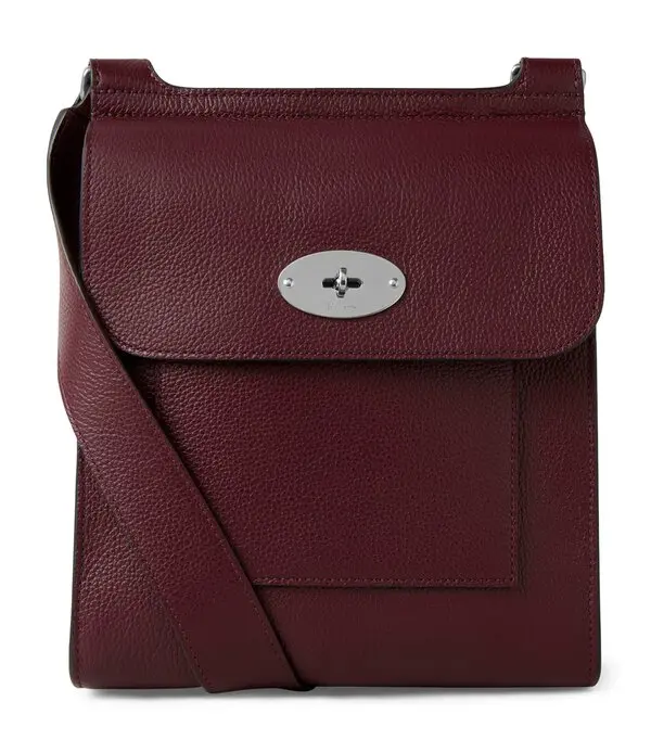 Mulberry Small Leather Antony Messenger Bag - Burgundy