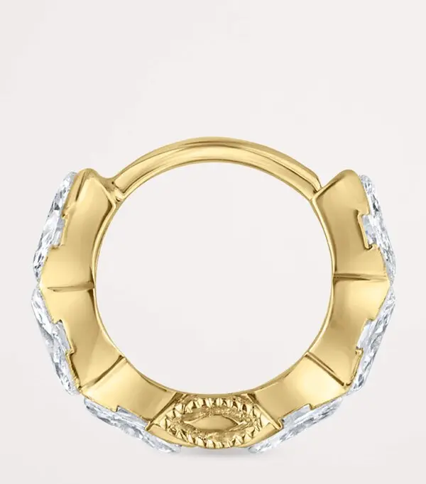 MARIA TASH Invisible Set Diamond Marquise Eternity Single Hoop Earring - Gold